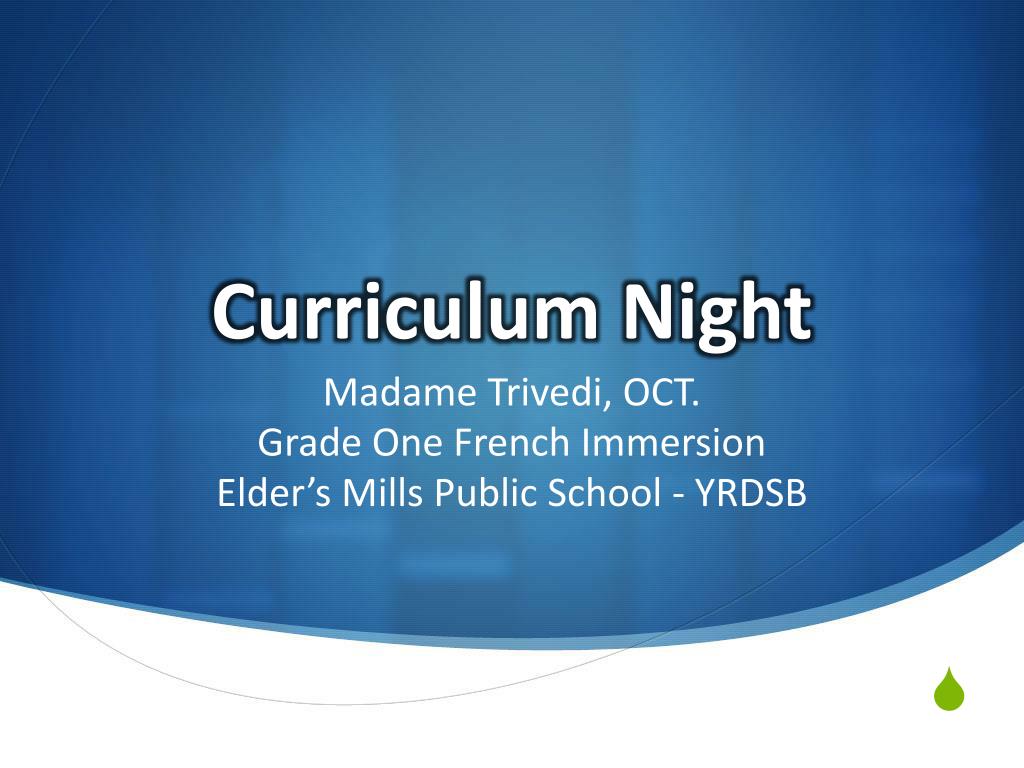 PPT - Curriculum Night PowerPoint Presentation, free download - ID:1443068