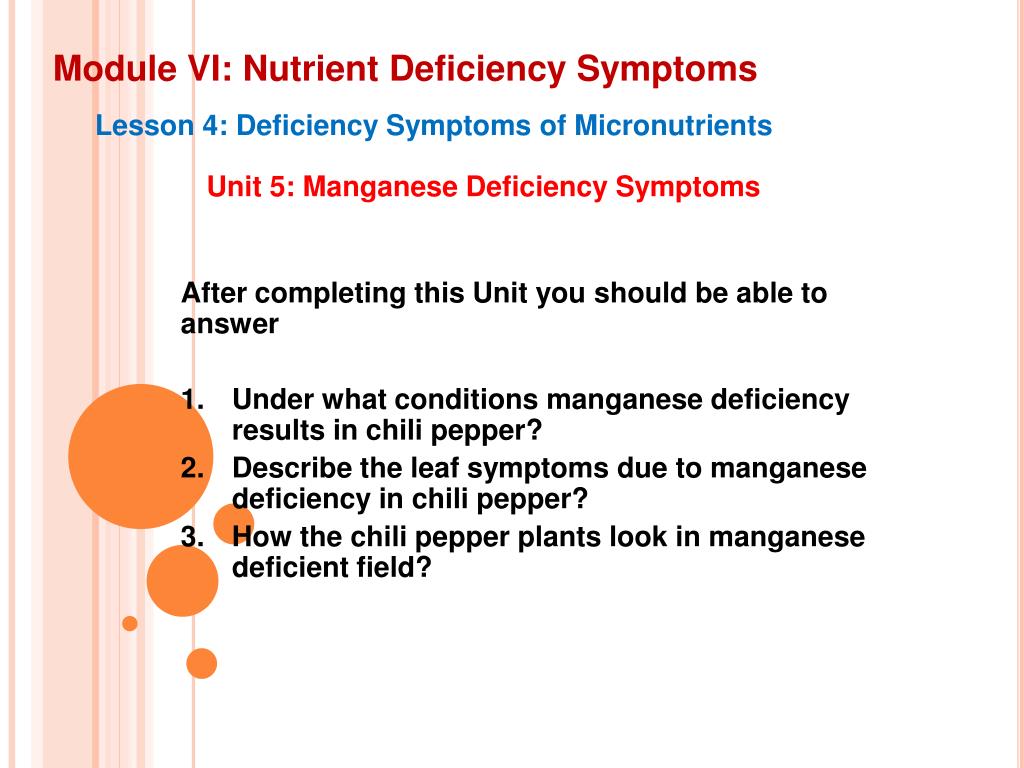 PPT - Module VI: Nutrient Deficiency Symptoms PowerPoint Presentation ...
