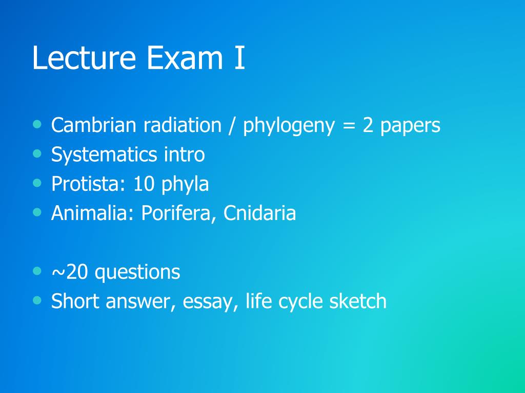 PPT - Lecture Exam I PowerPoint Presentation, free download - ID:1451888