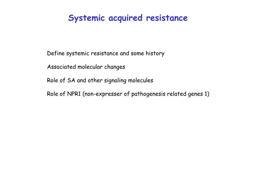 PPT - Systemic acquired resistance PowerPoint Presentation, free ...