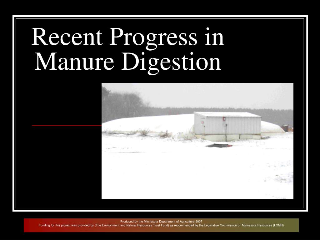 PPT - Recent Progress in Manure Digestion PowerPoint Presentation, free ...