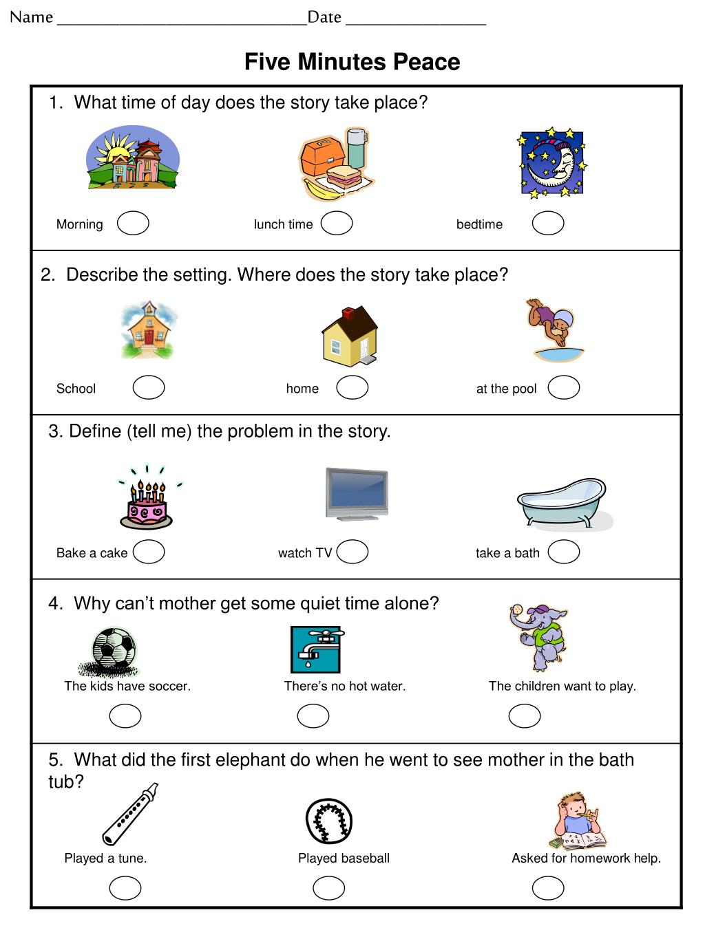 PPT - Name ________________________________Date __________________ Five ...