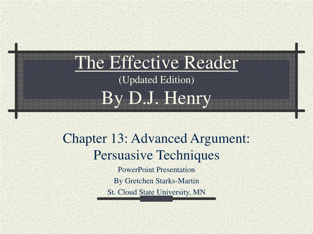 PPT - The Effective Reader (Updated Edition) By D.J. Henry PowerPoint ...