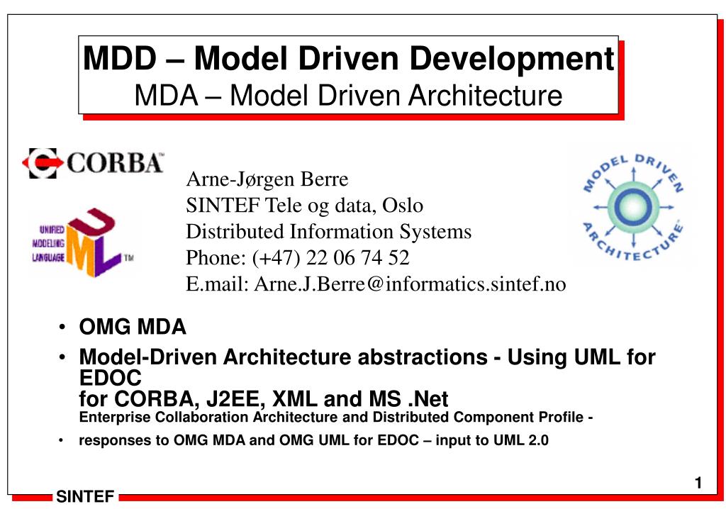 PPT - MDD – Model Driven Development MDA – Model Driven Architecture ...