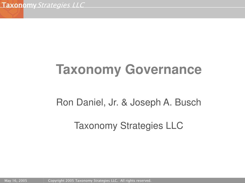 PPT - Taxonomy Governance PowerPoint Presentation, free download - ID ...