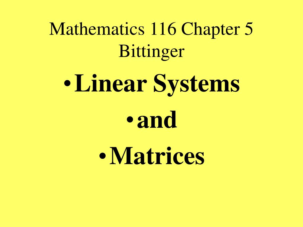 PPT - Mathematics 116 Chapter 5 Bittinger PowerPoint Presentation, free ...