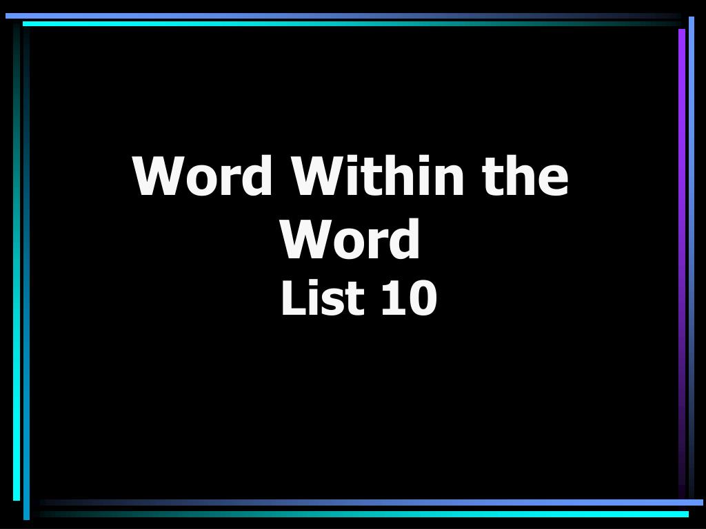 PPT - Word Within the Word PowerPoint Presentation, free download - ID ...