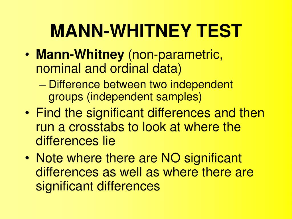 PPT - MANN-WHITNEY TEST PowerPoint Presentation, free download - ID:1469057