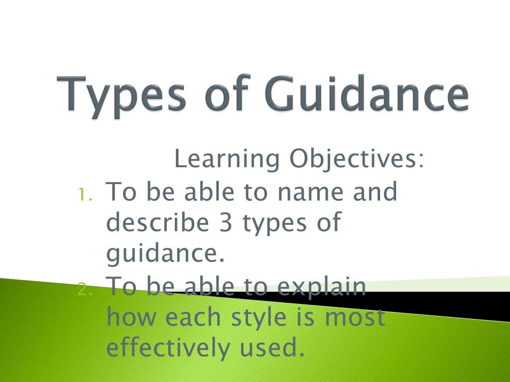 PPT - Types of Guidance PowerPoint Presentation, free download - ID:1471121