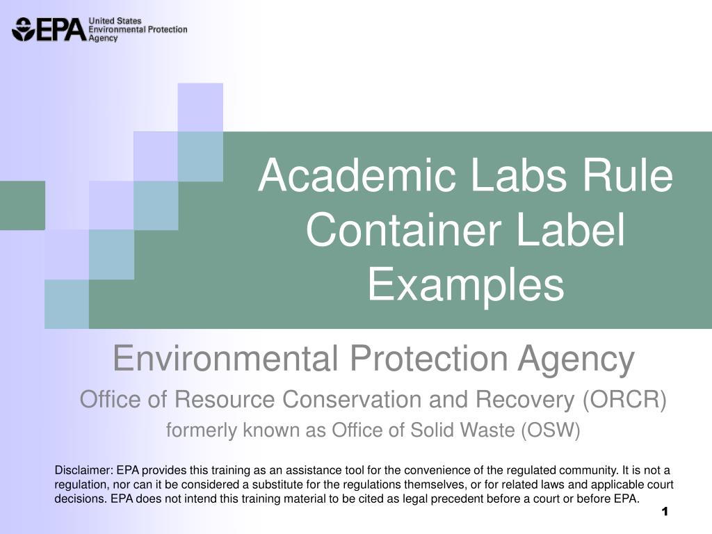 PPT - Academic Labs Rule Container Label Examples PowerPoint ...