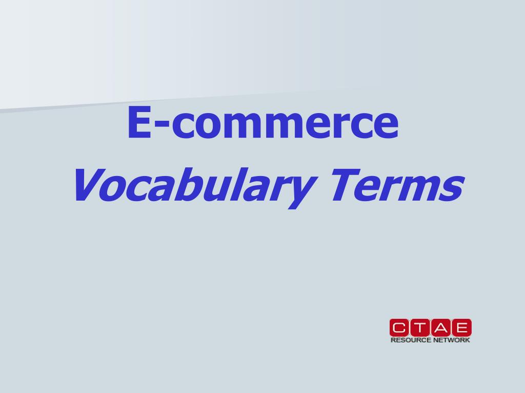 PPT - E-commerce Vocabulary Terms PowerPoint Presentation, free ...