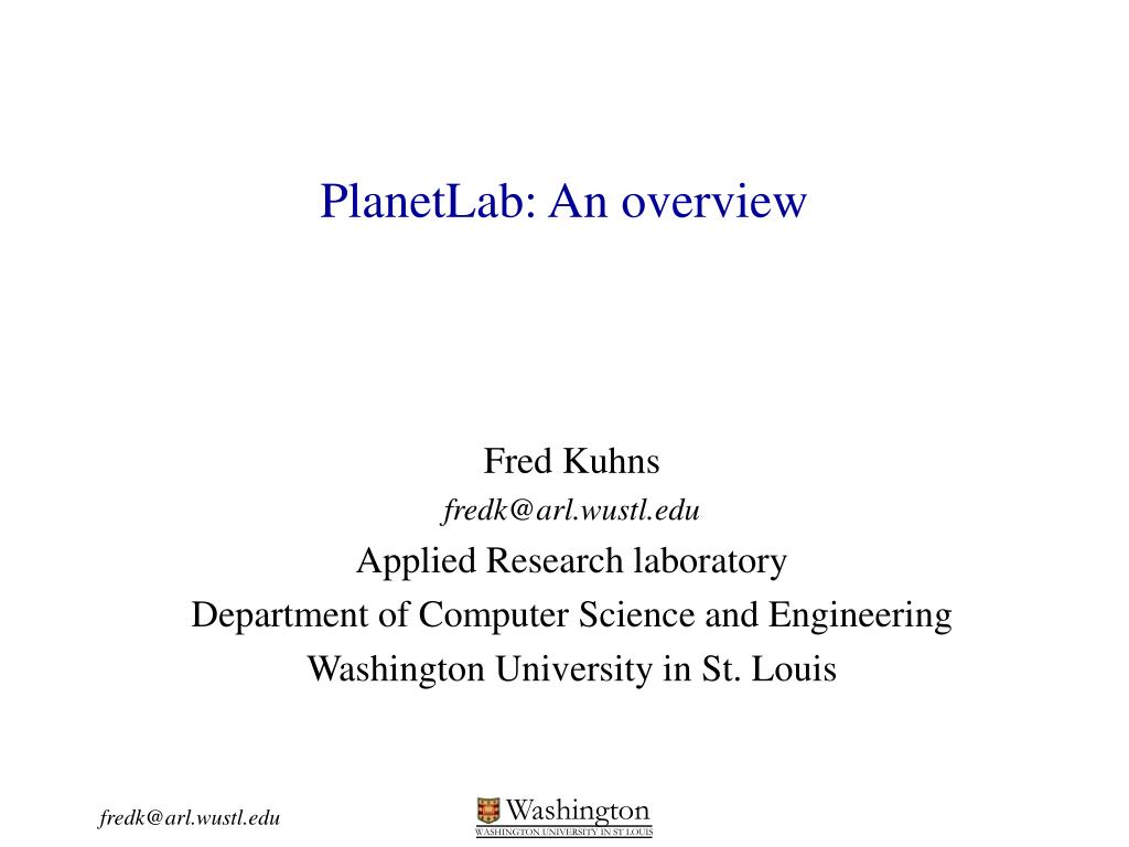 PPT - PlanetLab: An overview PowerPoint Presentation, free download ...