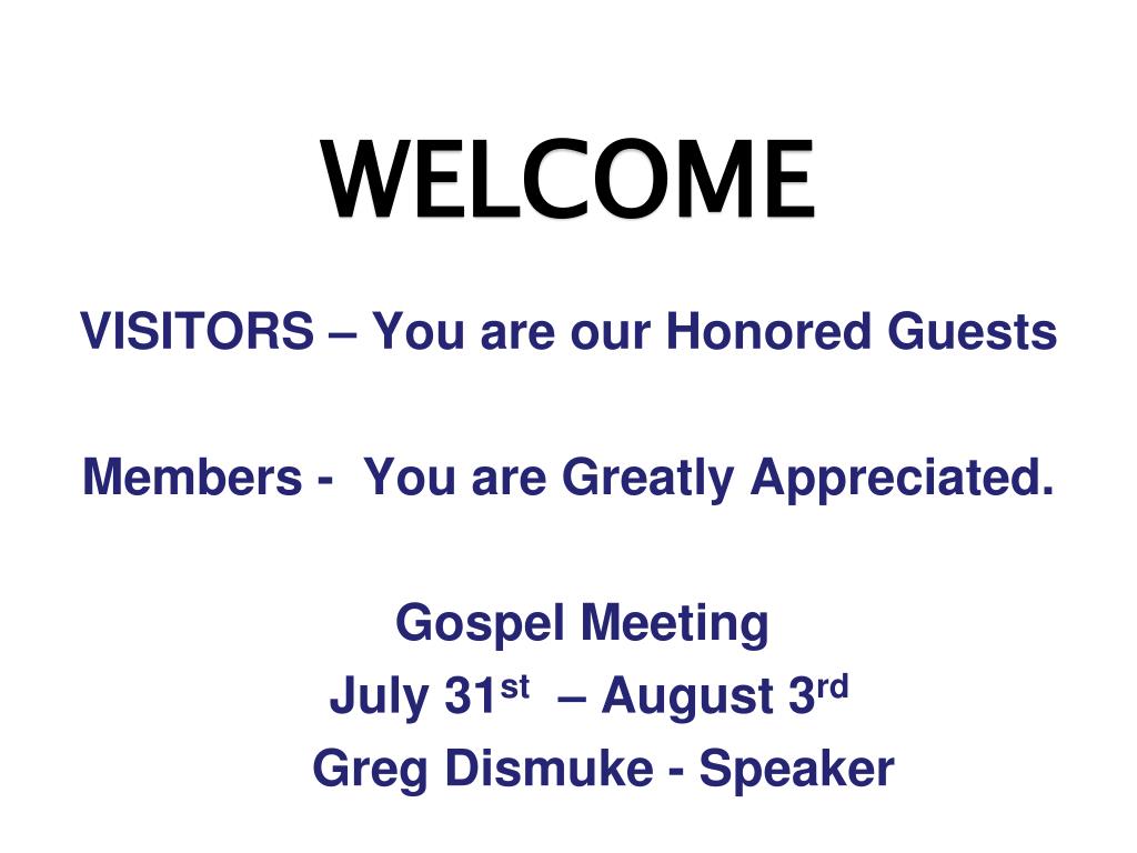 PPT - WELCOME PowerPoint Presentation, free download - ID:1483965