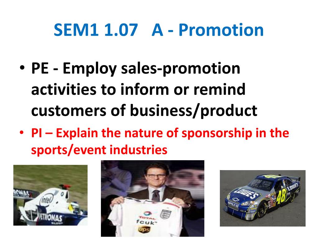 PPT - SEM1 1.07 A - Promotion PowerPoint Presentation, free download ...
