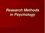 PPT - Research Methods in Psychology PowerPoint Presentation, free ...