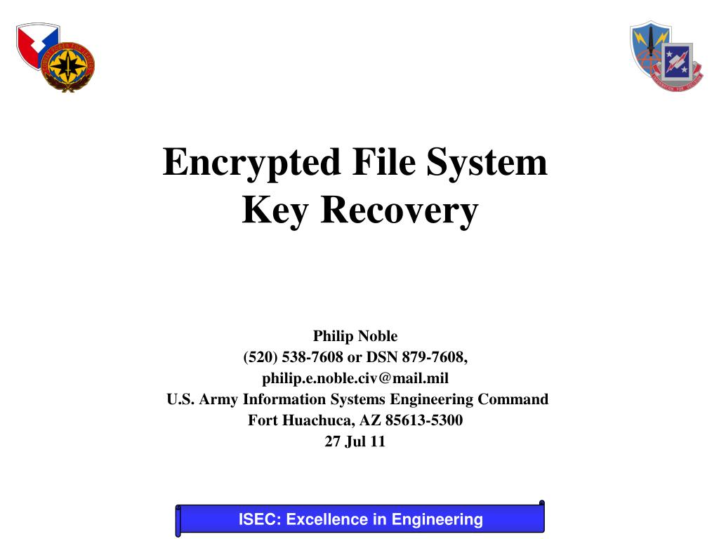 PPT - Encrypted File System Key Recovery PowerPoint Presentation, free ...