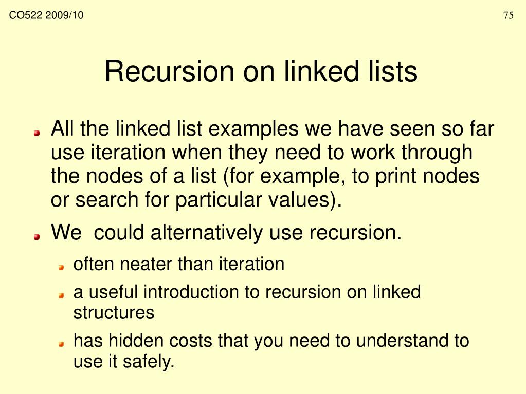 PPT - Recursion on linked lists PowerPoint Presentation, free download ...