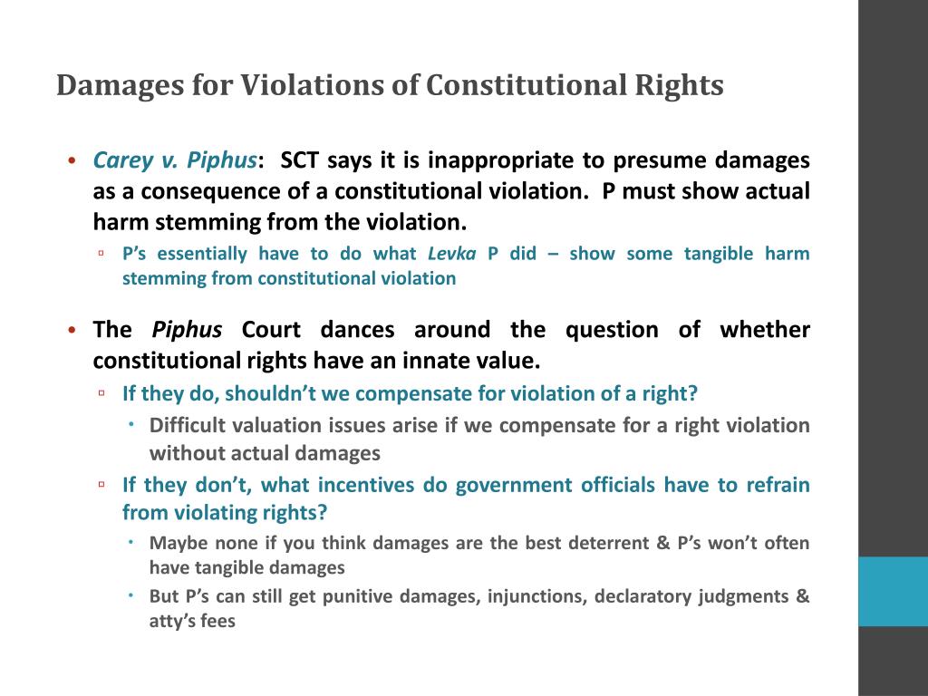 PPT - Damages for Violations of Constitutional Rights PowerPoint ...