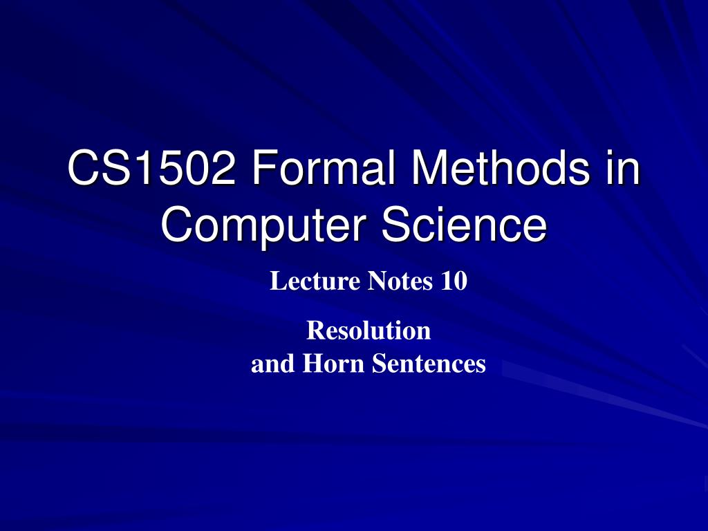 PPT - CS1502 Formal Methods in Computer Science PowerPoint Presentation ...