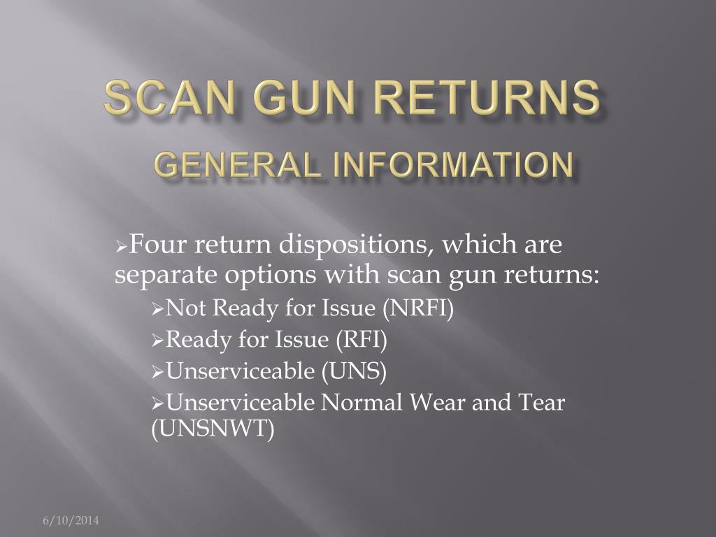 PPT - Scan gun returns PowerPoint Presentation, free download - ID:1486922