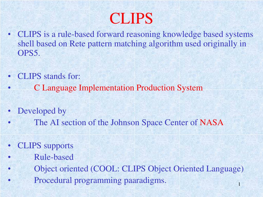 PPT - CLIPS PowerPoint Presentation, free download - ID:1487418