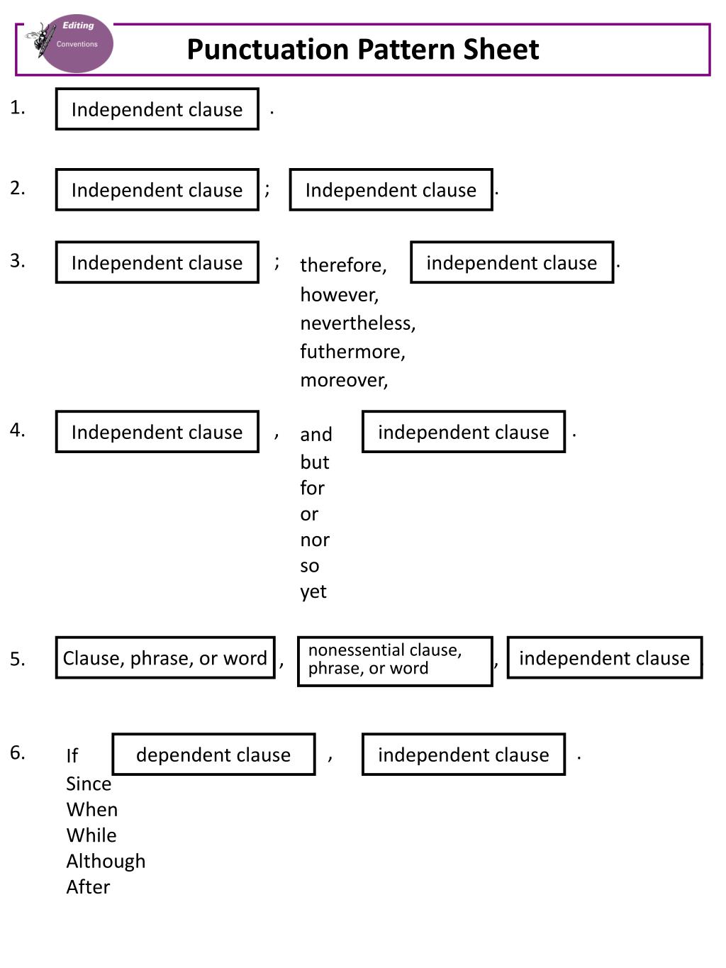 PPT - Punctuation Pattern Sheet PowerPoint Presentation, free download ...