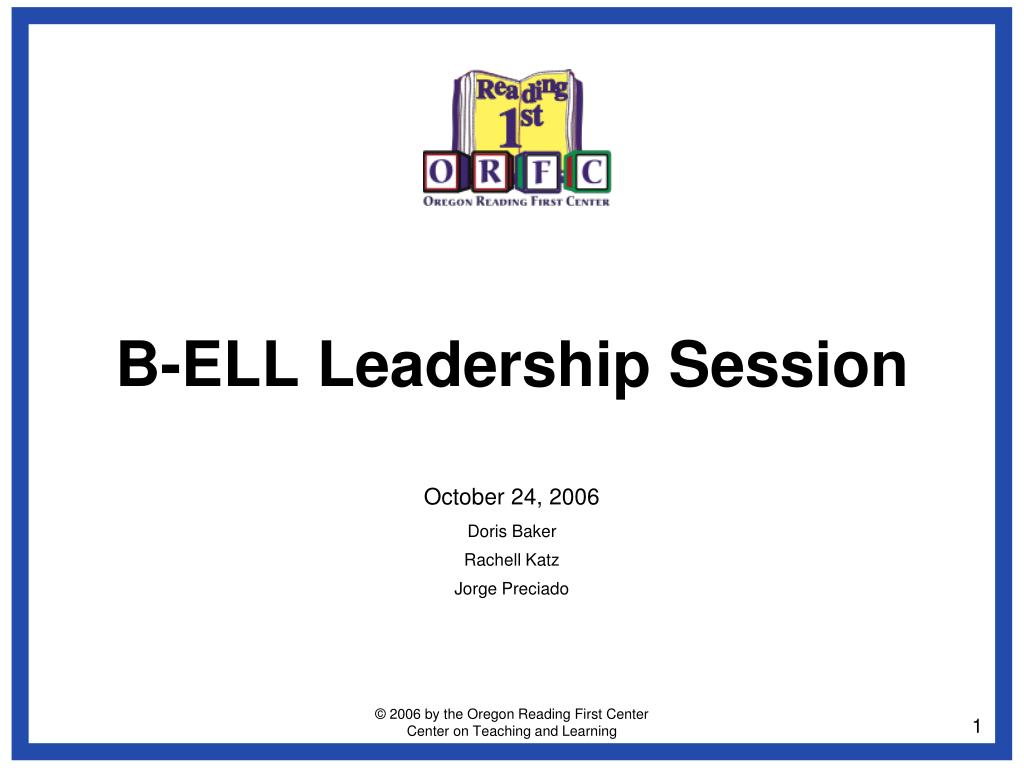 PPT - B-ELL Leadership Session PowerPoint Presentation, free download ...