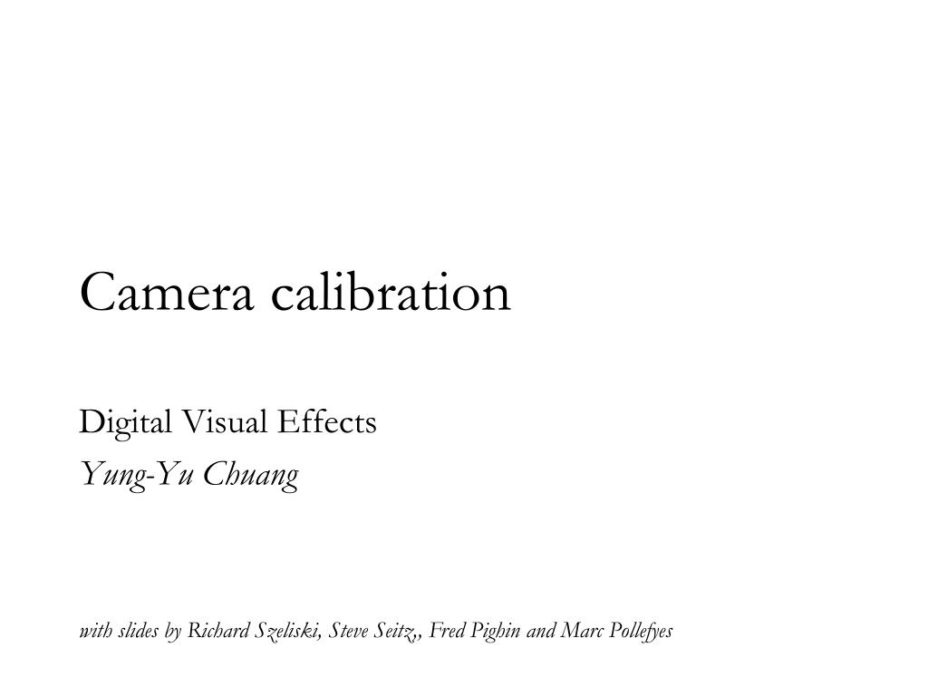 PPT - Camera calibration PowerPoint Presentation, free download - ID ...