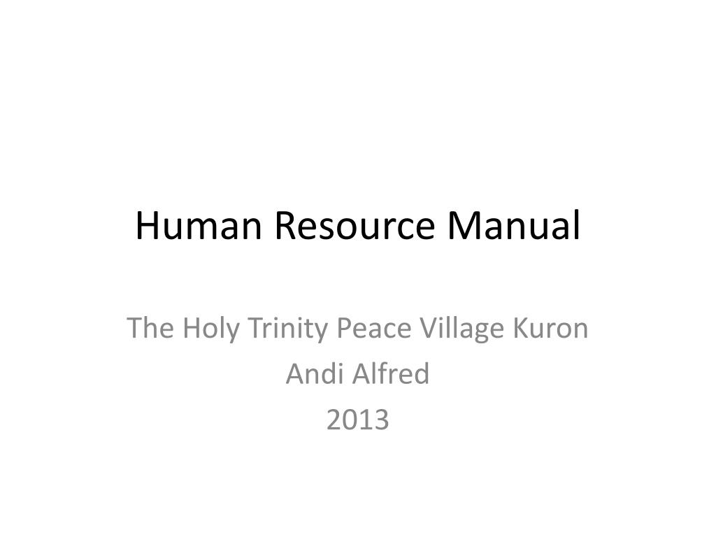 PPT - Human Resource Manual PowerPoint Presentation, free download - ID ...