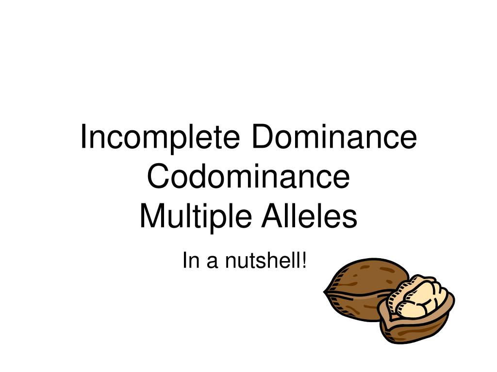 PPT - Genetics in a Nutshell: Incomplete Dominance, Codominance, and ...