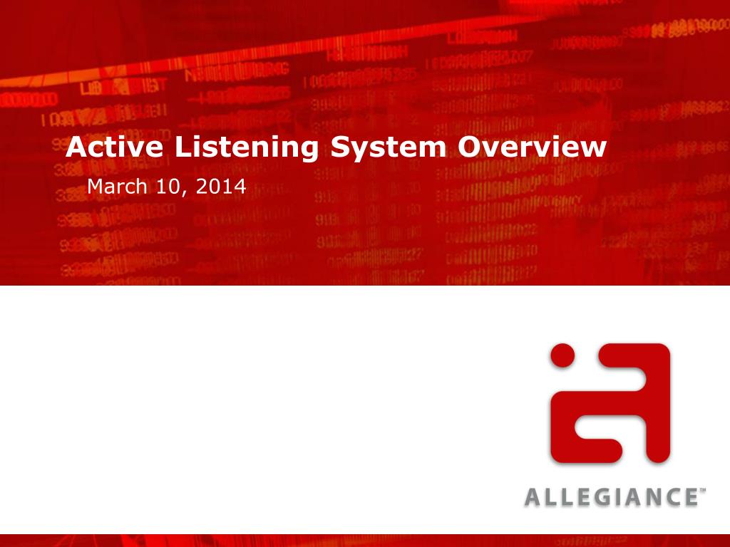 PPT - Active Listening System Overview PowerPoint Presentation, free ...
