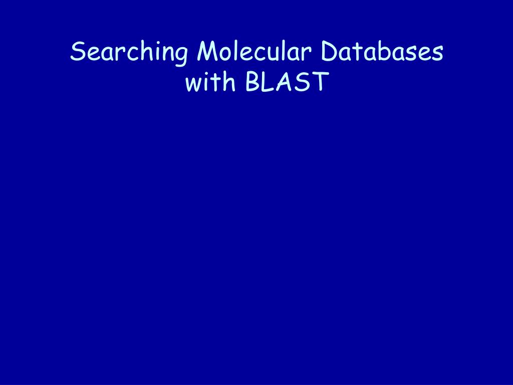 PPT - Searching Molecular Databases with BLAST PowerPoint Presentation ...