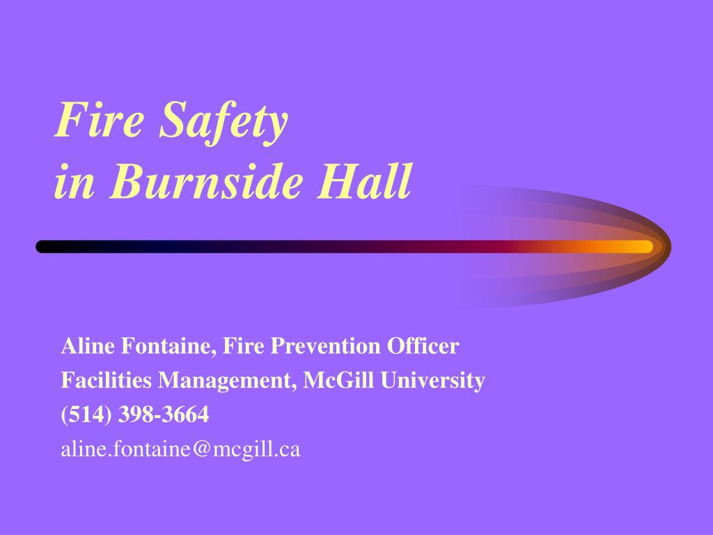 PPT - Fire Safety in Burnside Hall PowerPoint Presentation, free ...