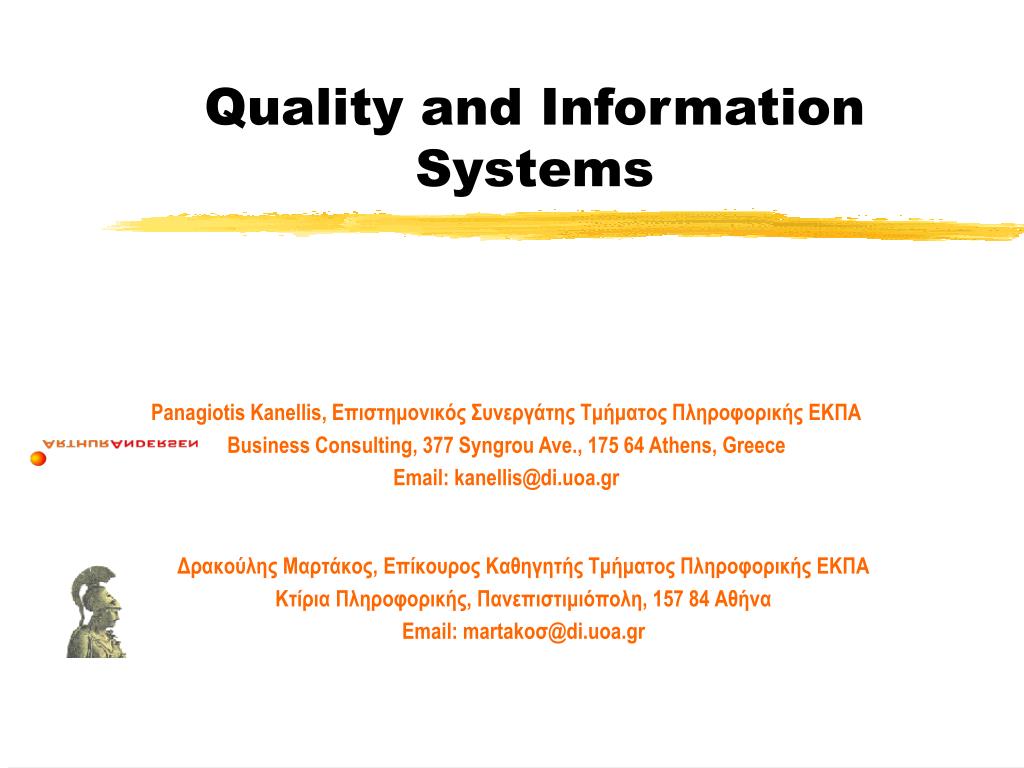 PPT - Quality and Information Systems PowerPoint Presentation, free ...