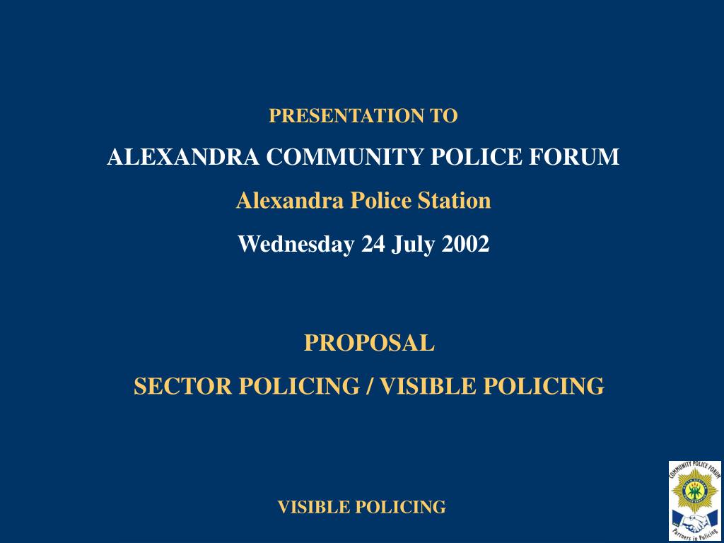 PPT - PROPOSAL SECTOR POLICING / VISIBLE POLICING PowerPoint ...