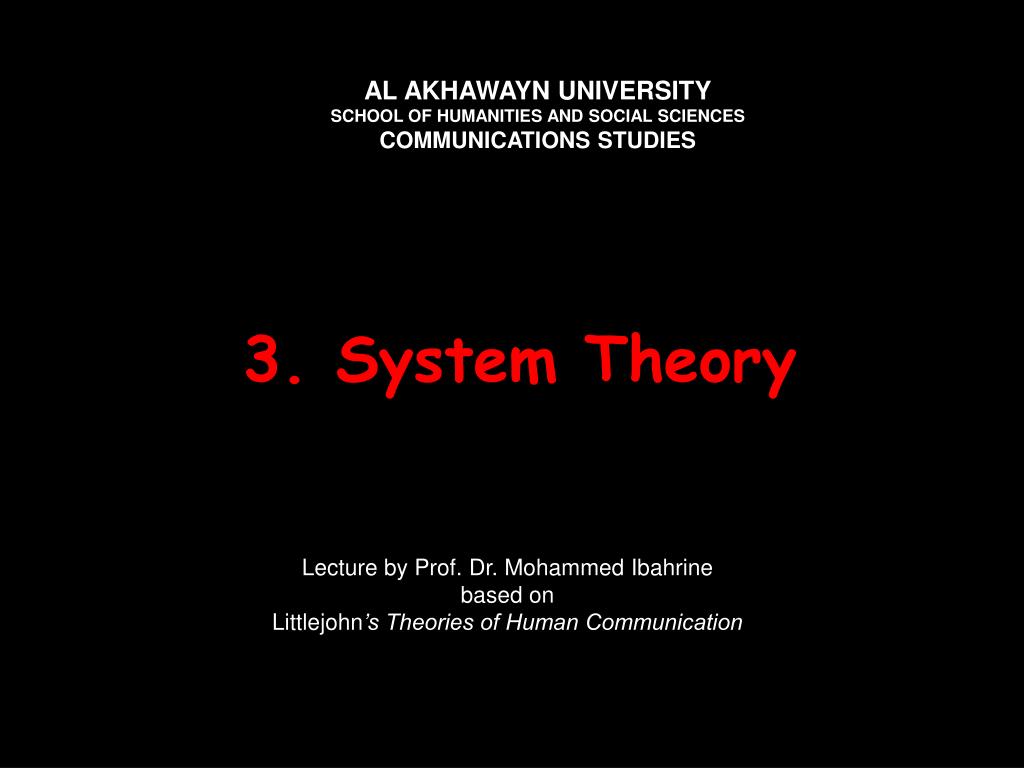 PPT - 3. System Theory PowerPoint Presentation, free download - ID:152177