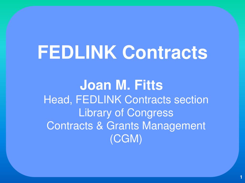 PPT - FEDLINK Contracts PowerPoint Presentation, free download - ID:152569
