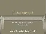 PPT - Critical Appraisal PowerPoint Presentation, free download - ID ...