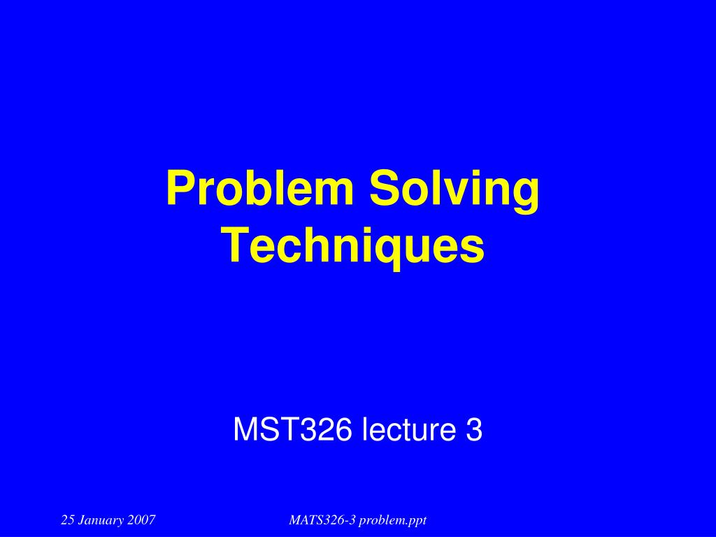 PPT - Problem Solving Techniques PowerPoint Presentation, free download ...