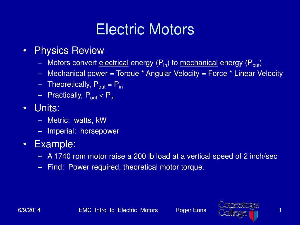 PPT - Electric Motors PowerPoint Presentation, free download - ID:164038