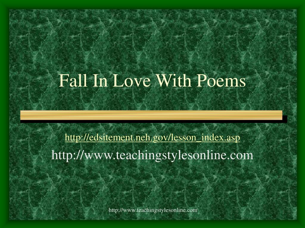 PPT - Fall In Love With Poems PowerPoint Presentation, free download ...