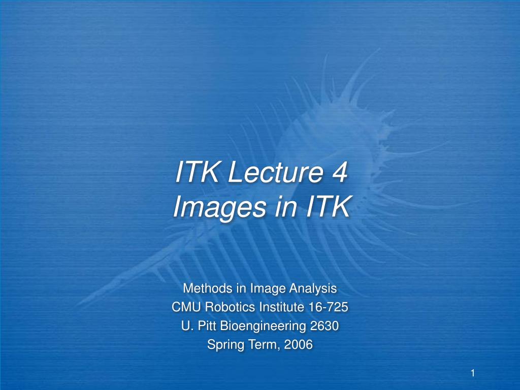PPT - ITK Lecture 4 Images in ITK PowerPoint Presentation, free ...