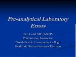 PPT - Pre-analytical Laboratory Errors PowerPoint Presentation, free ...