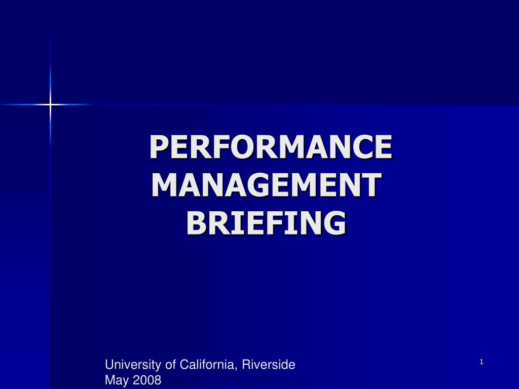PPT - PERFORMANCE MANAGEMENT BRIEFING PowerPoint Presentation, free ...