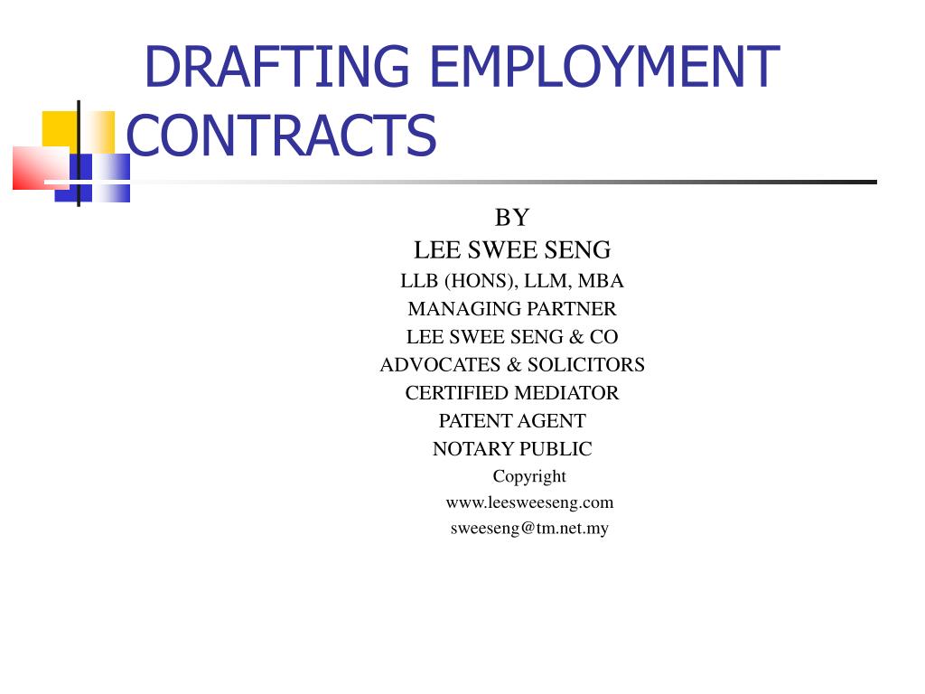 PPT - DRAFTING EMPLOYMENT CONTRACTS PowerPoint Presentation, free ...