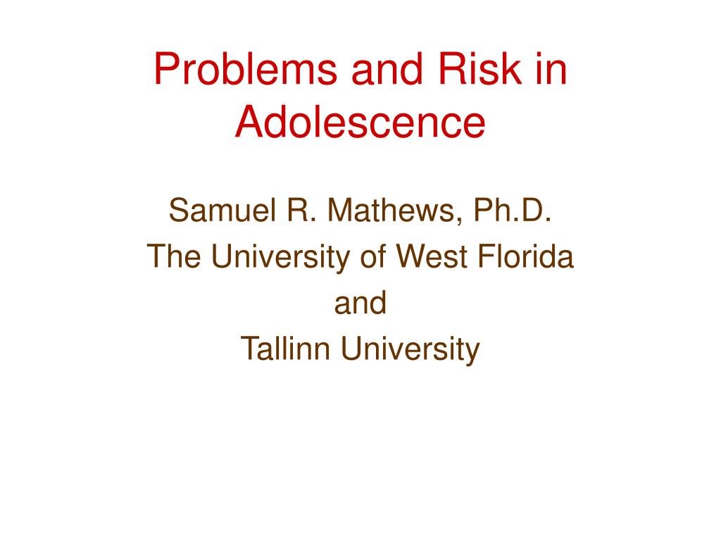 PPT - Problems and Risk in Adolescence PowerPoint Presentation, free ...