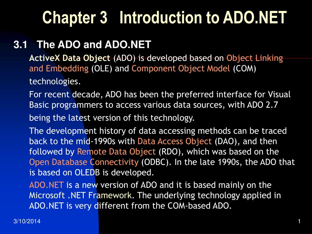PPT - Chapter 3 Introduction to ADO.NET PowerPoint Presentation, free ...