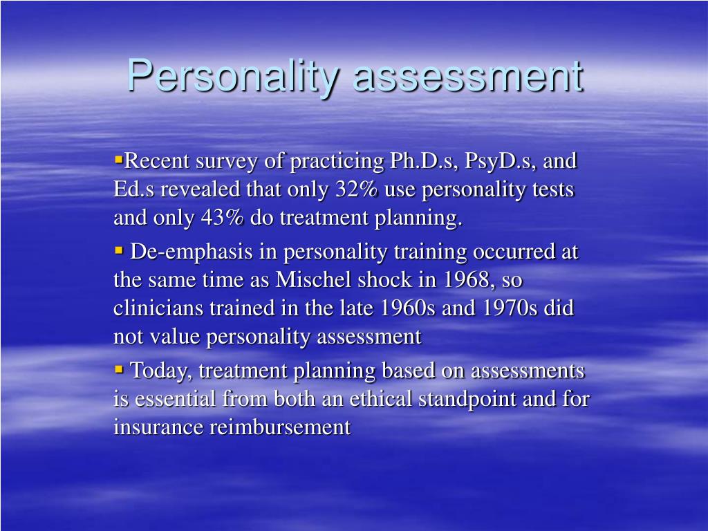 PPT - Personality assessment PowerPoint Presentation, free download ...