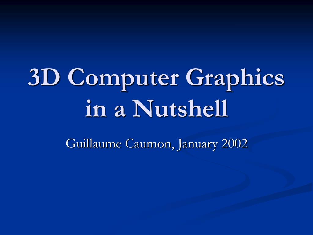 PPT - 3D Computer Graphics in a Nutshell PowerPoint Presentation, free ...