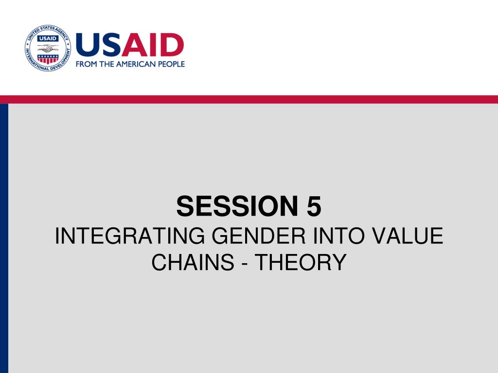 PPT - SESSION 5 INTEGRATING GENDER INTO VALUE CHAINS - THEORY ...